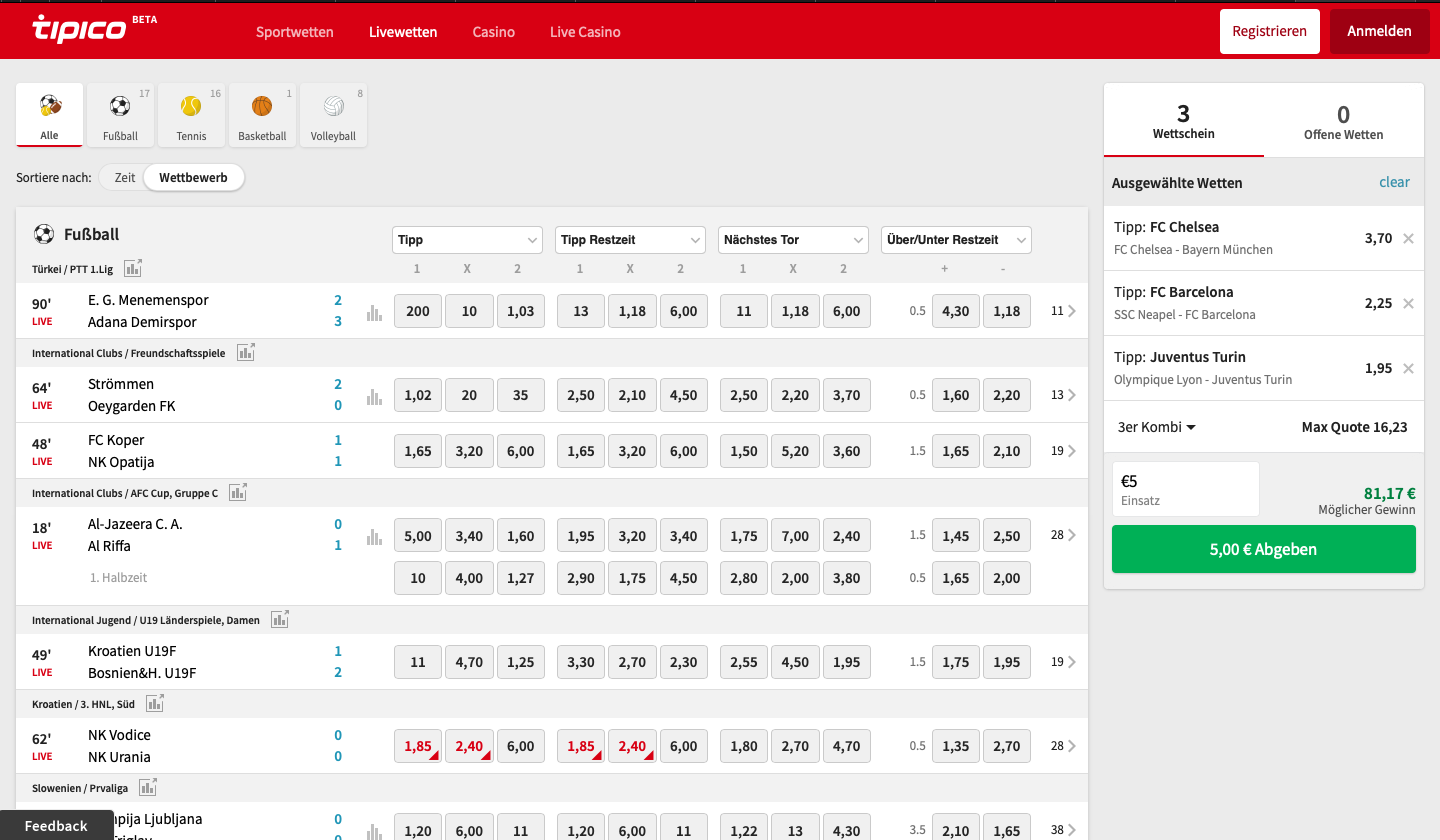 Tipico Wettangebot Erfahrungsbericht - Sportwettentest