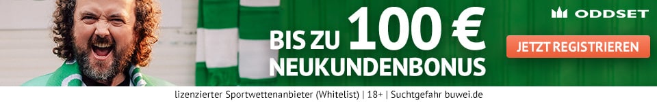 Oddset Bonus Mai 2024 » 100% Wettbonus bis 100€